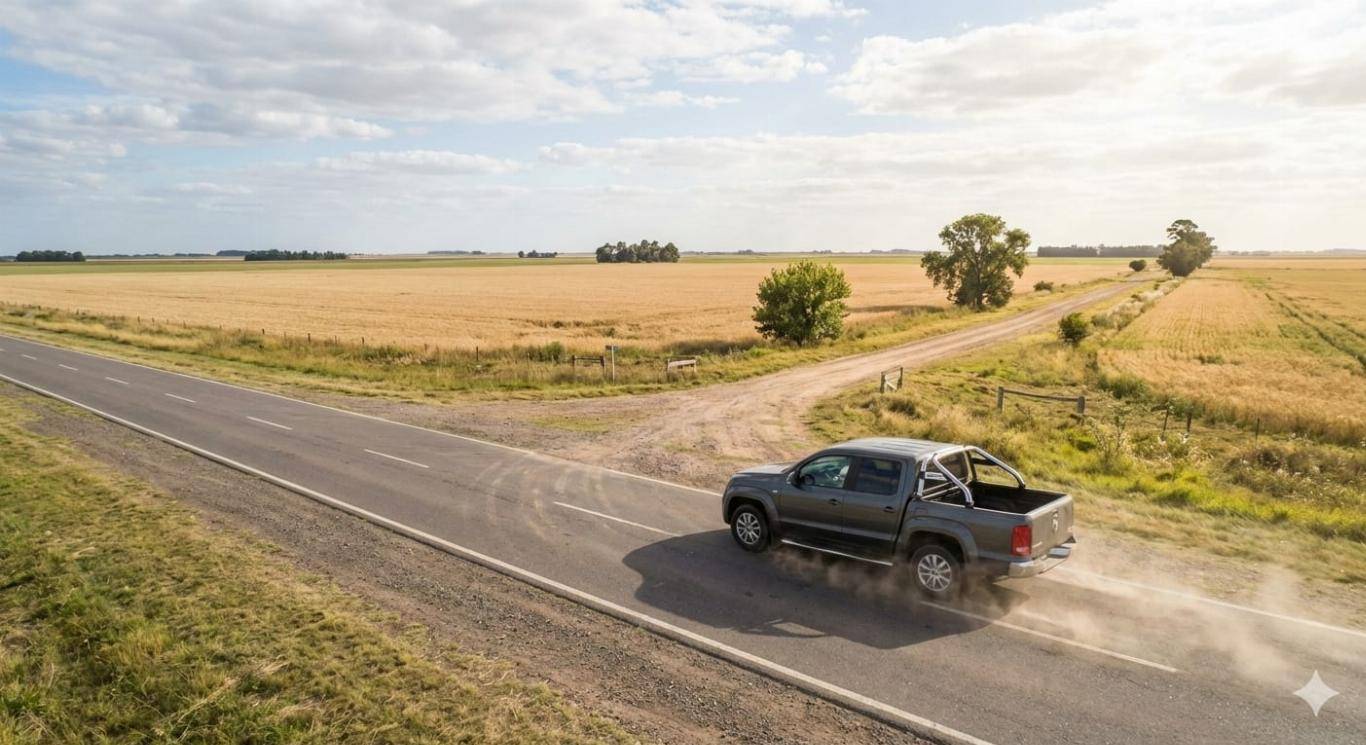 A bordo de una Amarok V6 realizando maniobras peligrosas en Ruta 7 ...